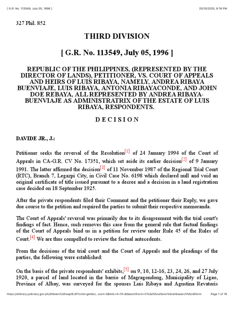 Land Title Nullification Case Summary | PDF | Statute Of Limitations ...