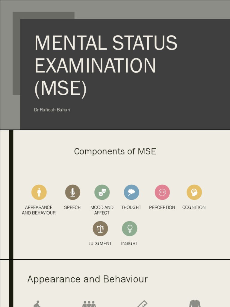 Mental Status Examination (Mse) | PDF | Hallucination | Nervous System
