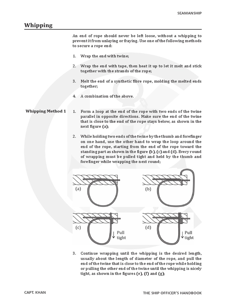 Proper Techniques for Whipping, Seizing and Securing Rope Ends | PDF ...