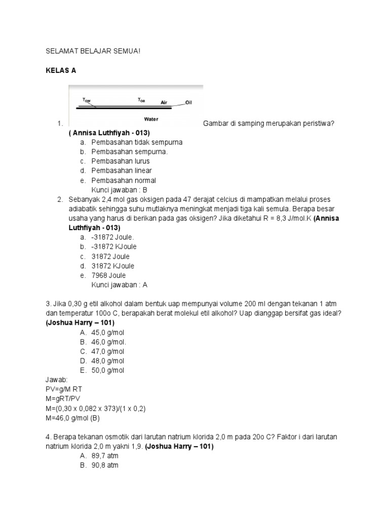 Soal Uts Kimfis | PDF | Metode & Bahan Ajar | Sains & Matematika