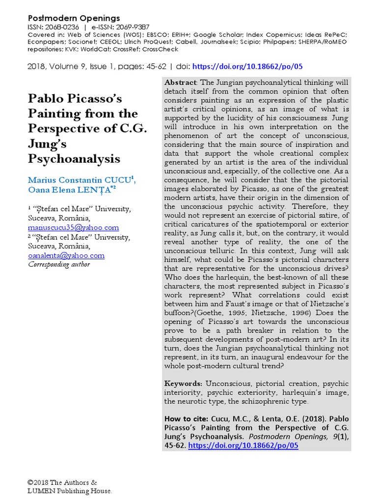 Pablo Picasso's Painting From The Perspective of C.G. Jung's ...
