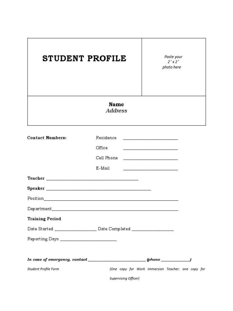Student Profile | PDF