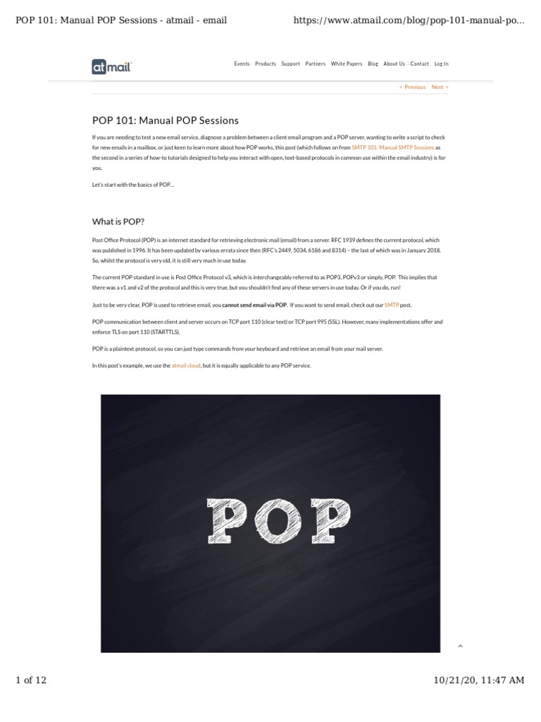 POP 101: Manual POP Sessions | PDF | Transport Layer Security | Network ...