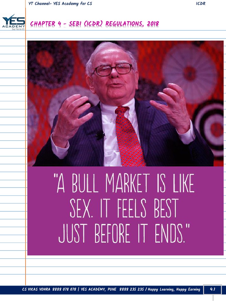 SEBI (ICDR) Regulations, 2018 | PDF | Securities (Finance) | Initial ...