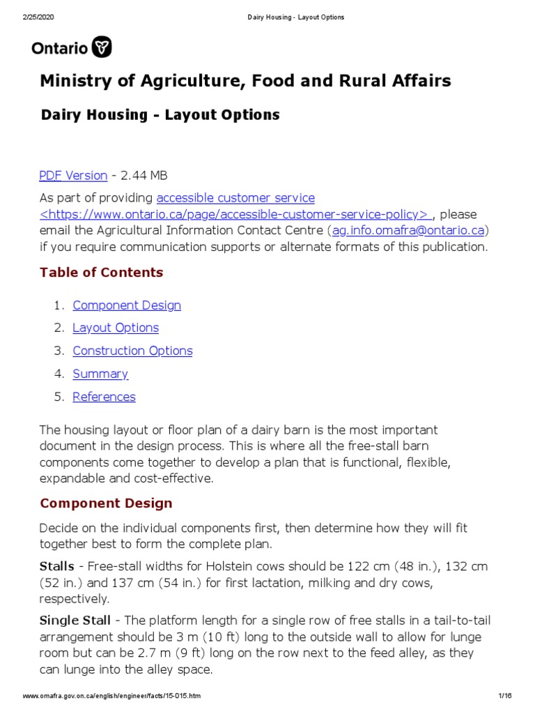 Dairy Housing - Layout Options PDF | PDF | Framing (Construction) | Dairy