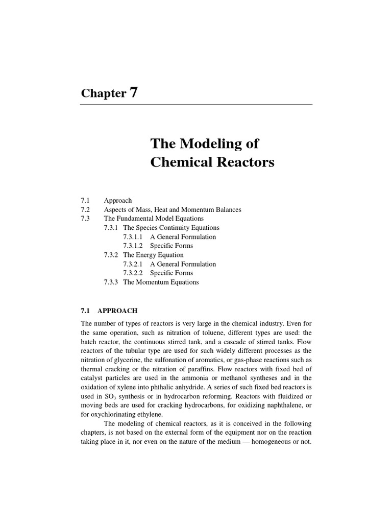 Chemical Reactor Modeling Techniques | PDF | Chemical Reactor | Fluid ...