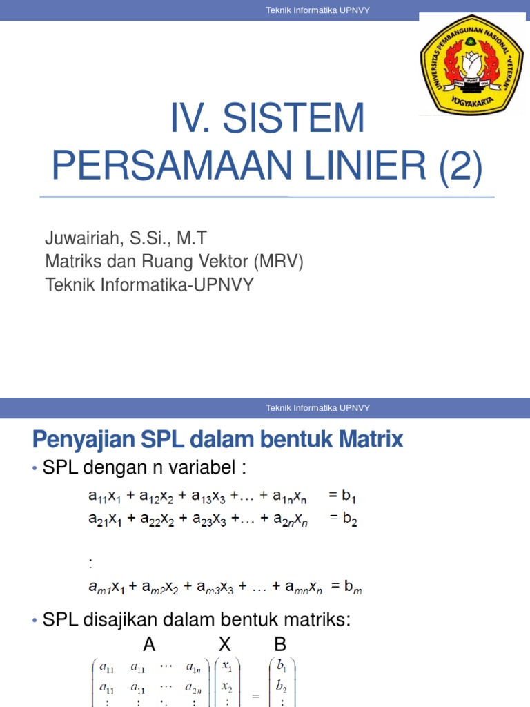 SPL Non Homogen Dengan OBE | PDF