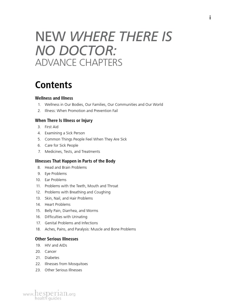 Where There Is No Doctor:: Advance Chapters | PDF | Preventive ...