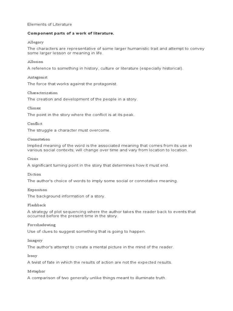 Elements of Literature | PDF | Plot (Narrative) | Narration