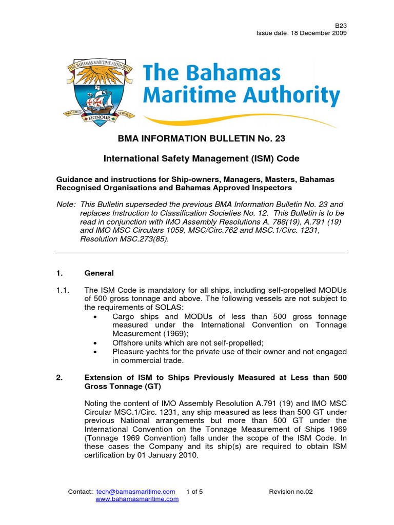 BMA Bulletin 23 Int Audit Window | Download Free PDF | Tonnage | Safety