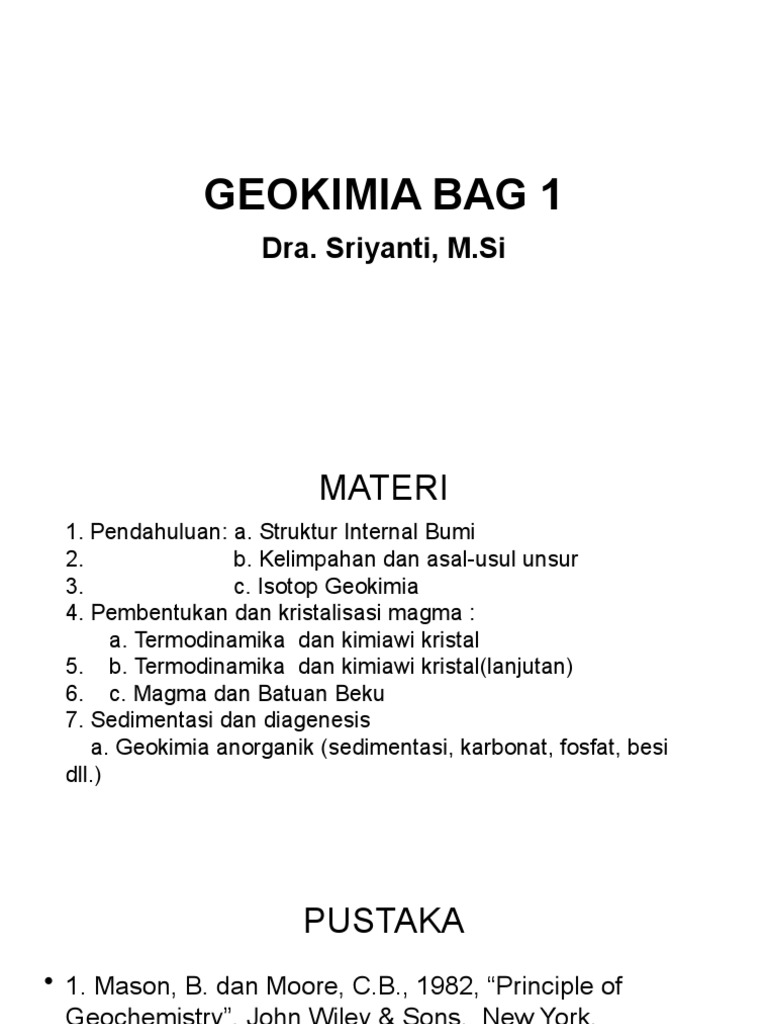 An Introduction to Geochemistry: Classification of Elements According ...