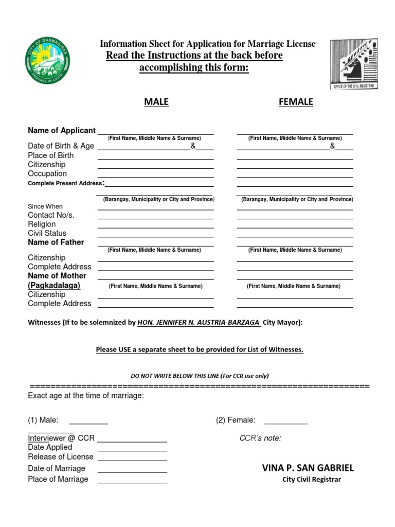 Read The Instructions at The Back Before Accomplishing This Form | PDF