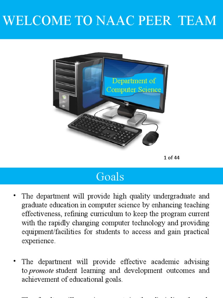 Computer Science Department NAAC Presentation | PDF | Postgraduate ...