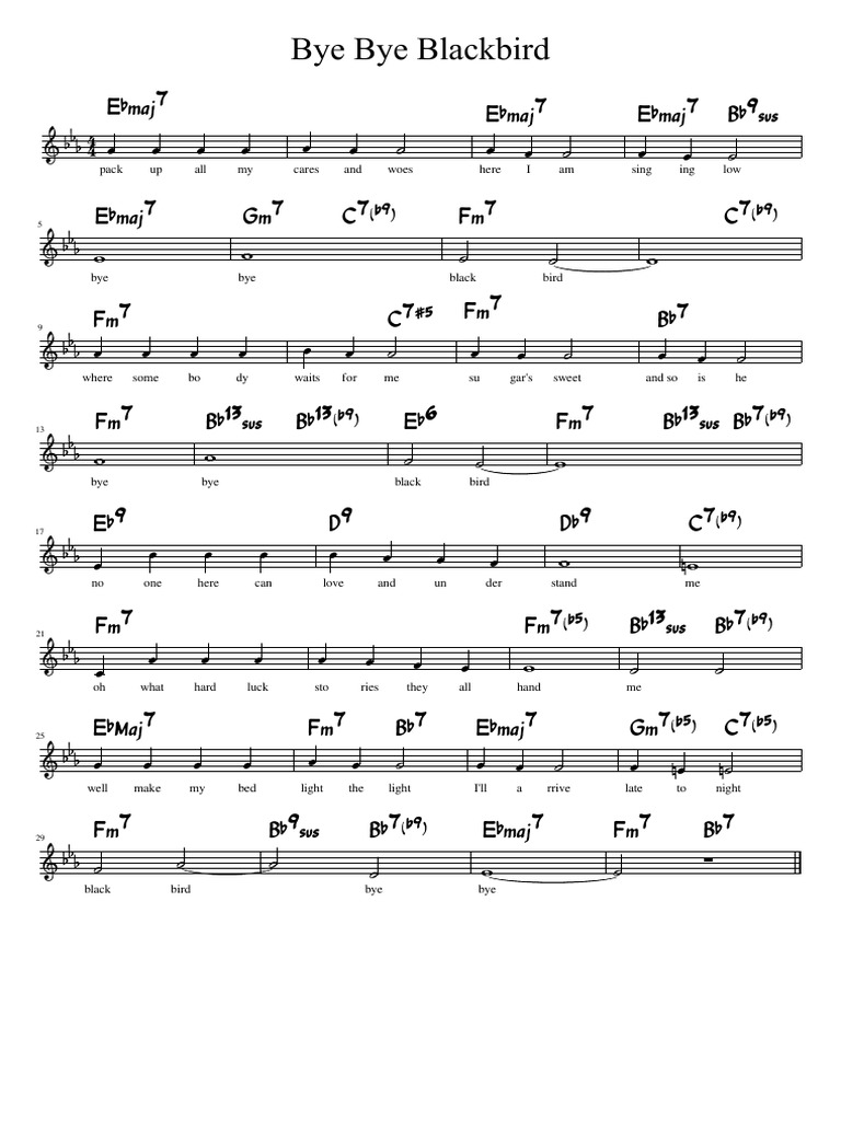 Bye Bye Blackbird Eb | PDF