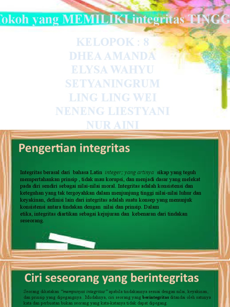 Tokoh Yang MEMILIKI Integritas TINGGI | PDF | Pengembangan Diri ...