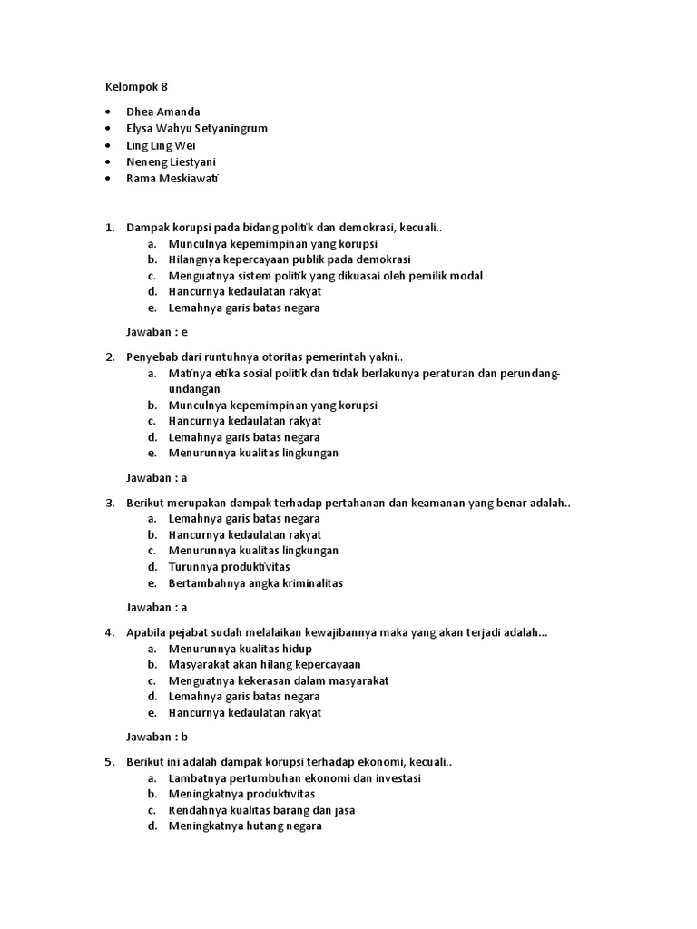 Kumpulan Soal (Soal Pbak) | PDF