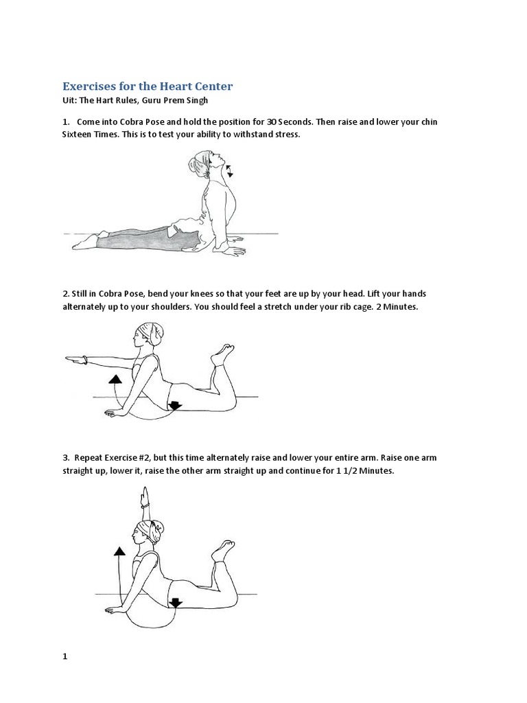 Exercises For The Heart Center | Download Free PDF | Hand | Breathing
