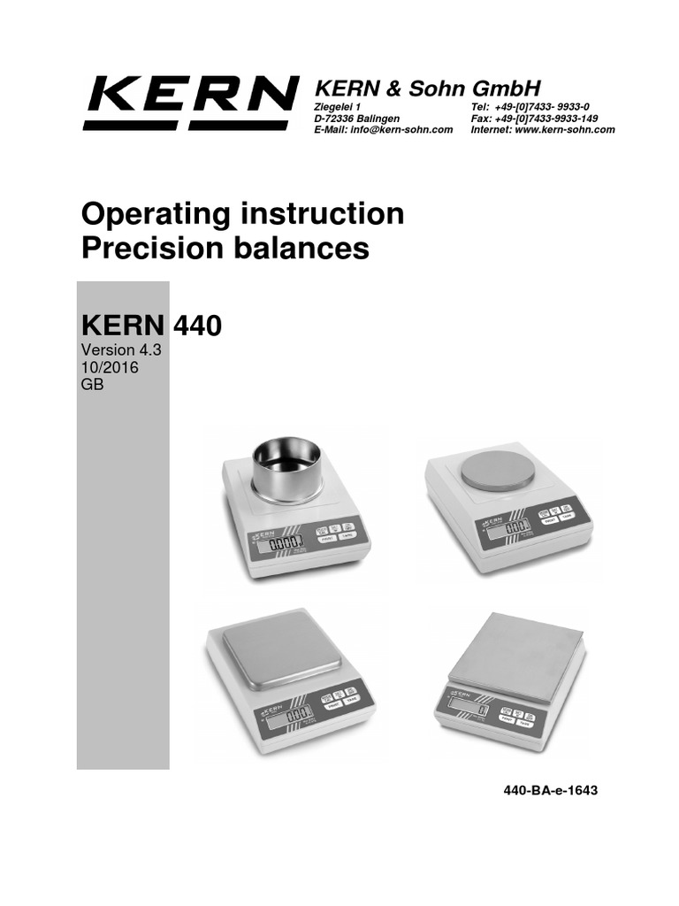 Manual KERN 440 | PDF | Troy Weight | Weight