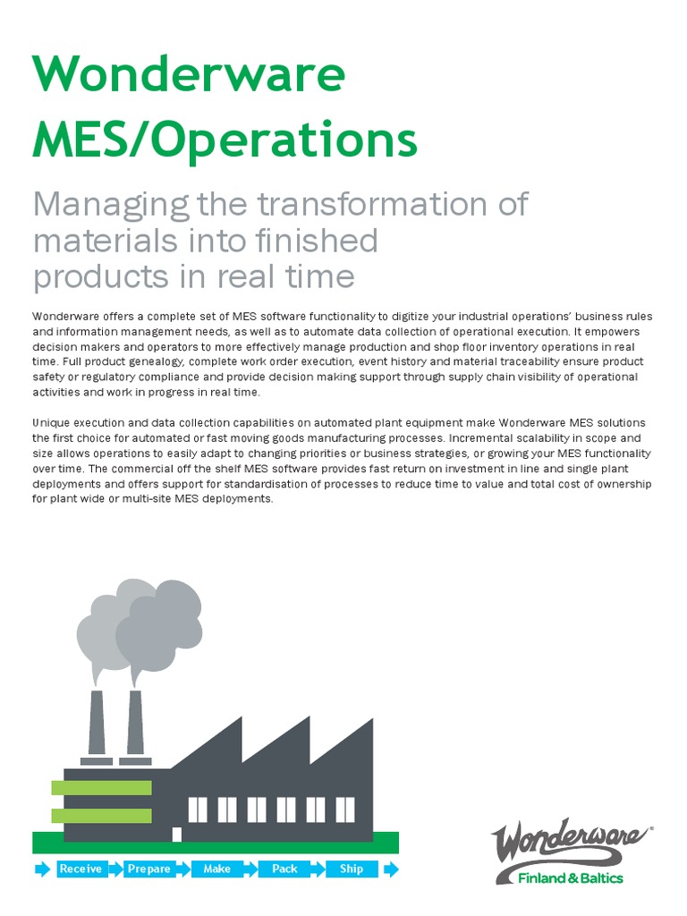 Wonderware MES Operations en 0116 PDF | PDF | Inventory | 64 Bit Computing