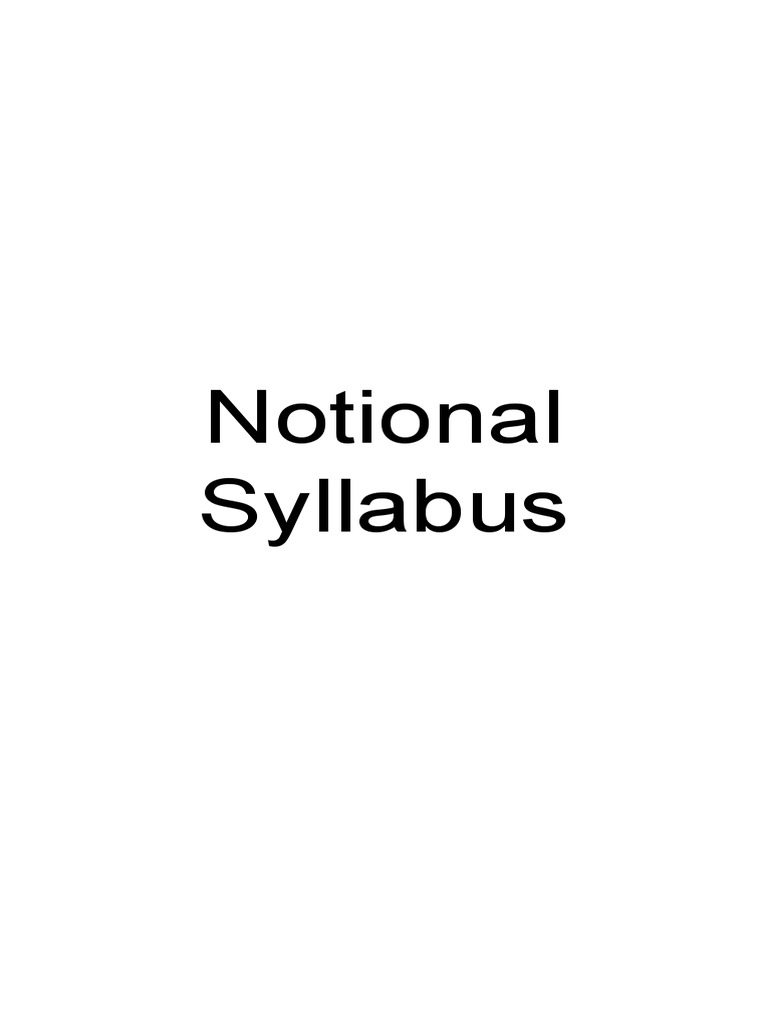 Notional Syllabus | PDF