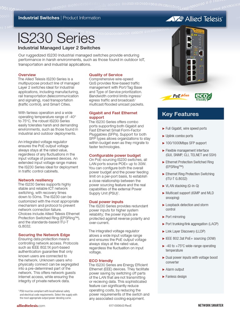 IS230 Series: Industrial Managed Layer 2 Switches | PDF | I Pv6 ...