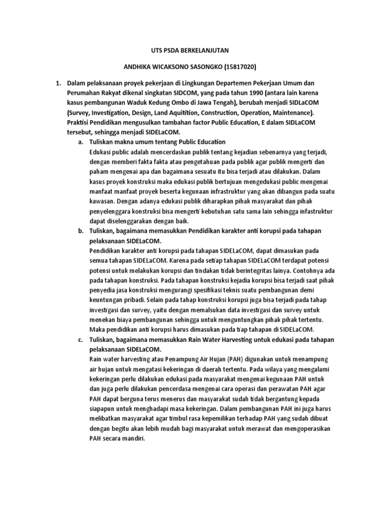 Uts Psda Berkelanjutan | PDF