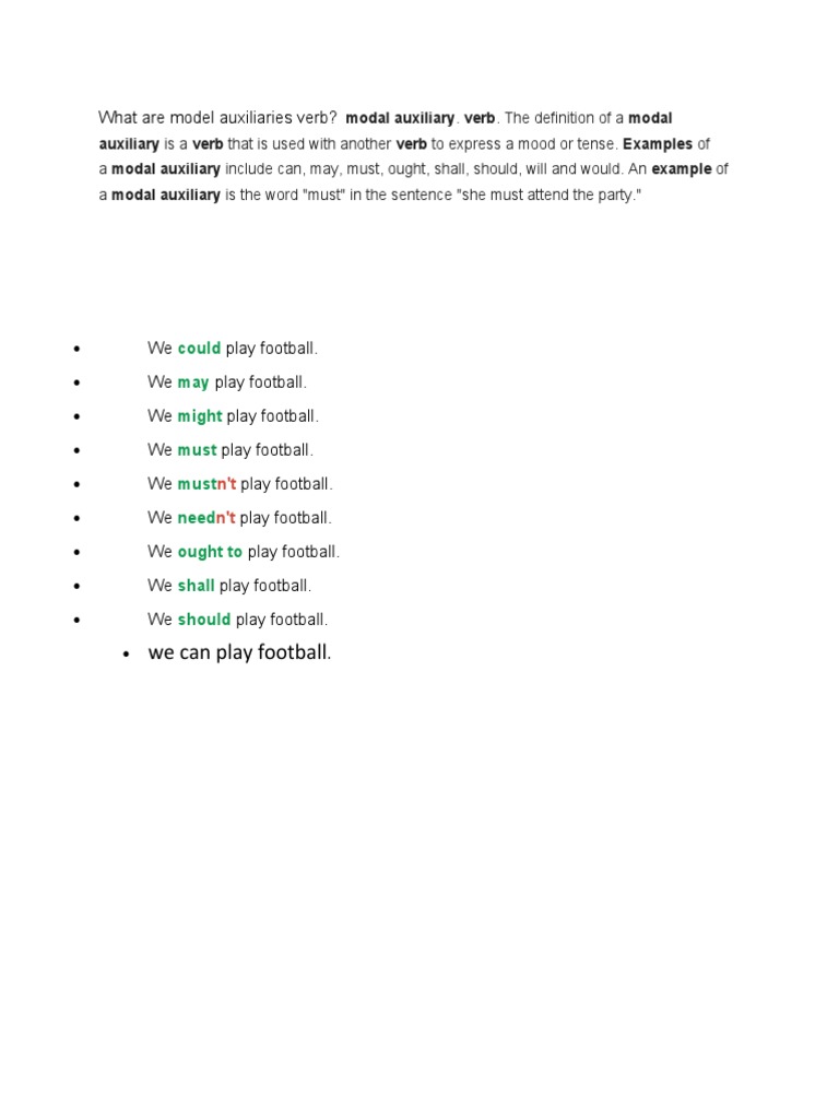 What Are Model Auxiliaries Verb | PDF | Career & Growth
