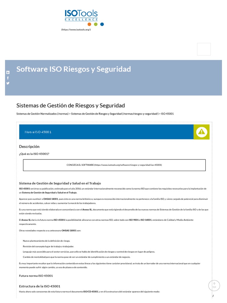 Nueva ISO 45001 - Software ISO | PDF | Seguridad y salud ocupacional ...