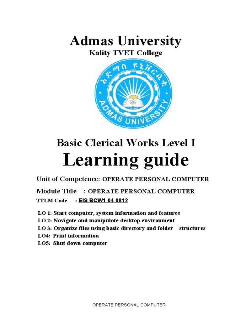 Operate A Personal Computer | PDF | Computer Data Storage | Computer File