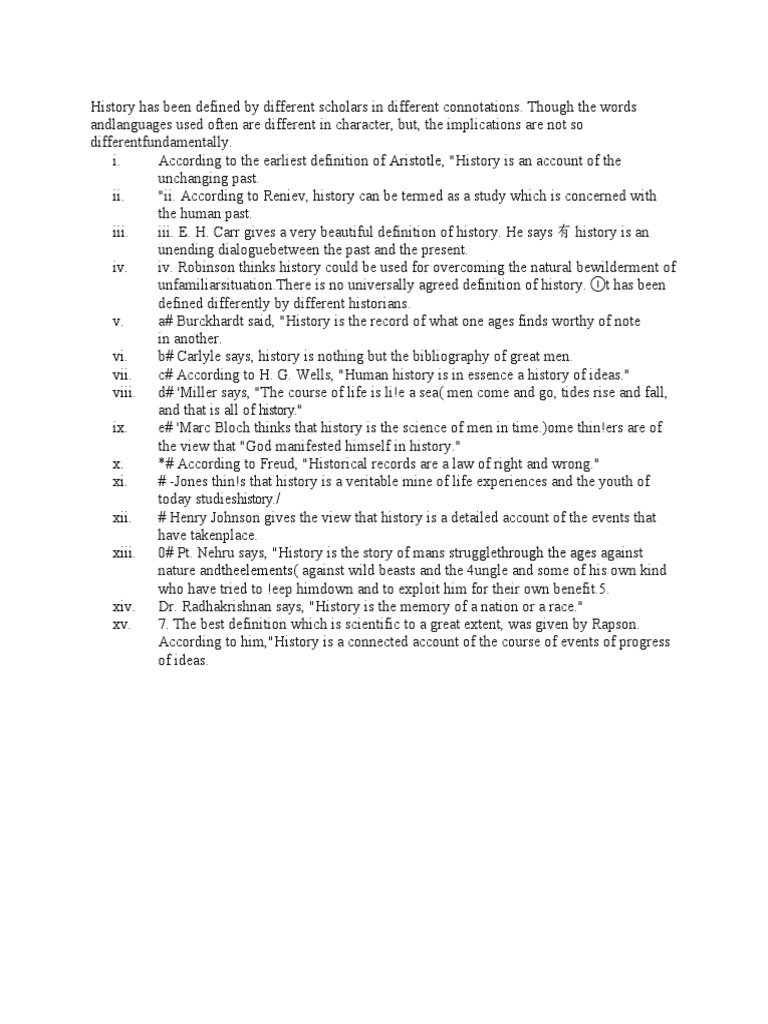 Definition of History | PDF