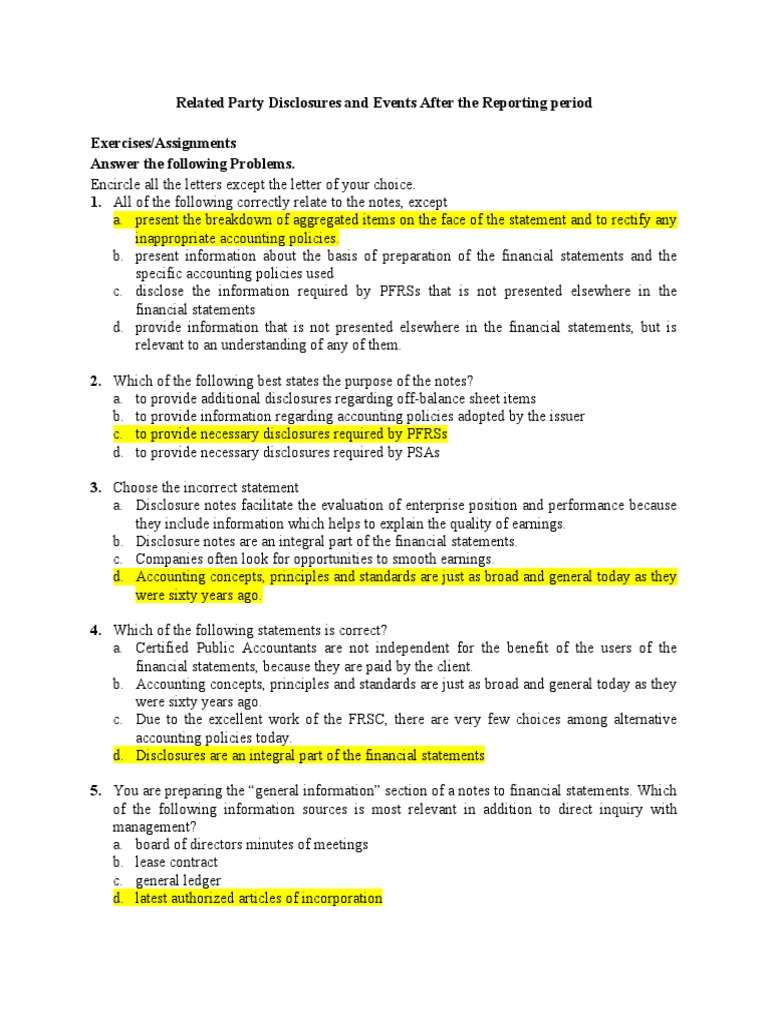 Answer Key Week 3 | PDF | Financial Statement | Going Concern