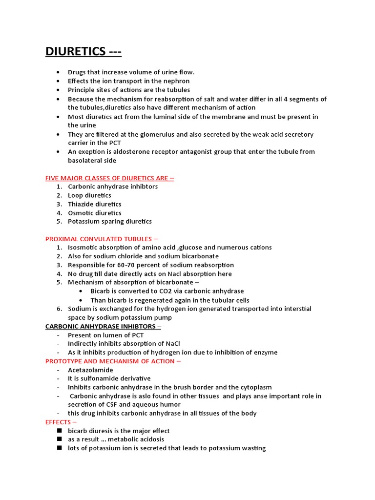 DIURETICS | PDF | Pharmacology | Drugs