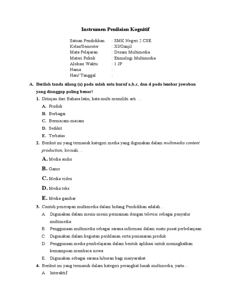 LKPD Dan Instrumen Kognitif | PDF