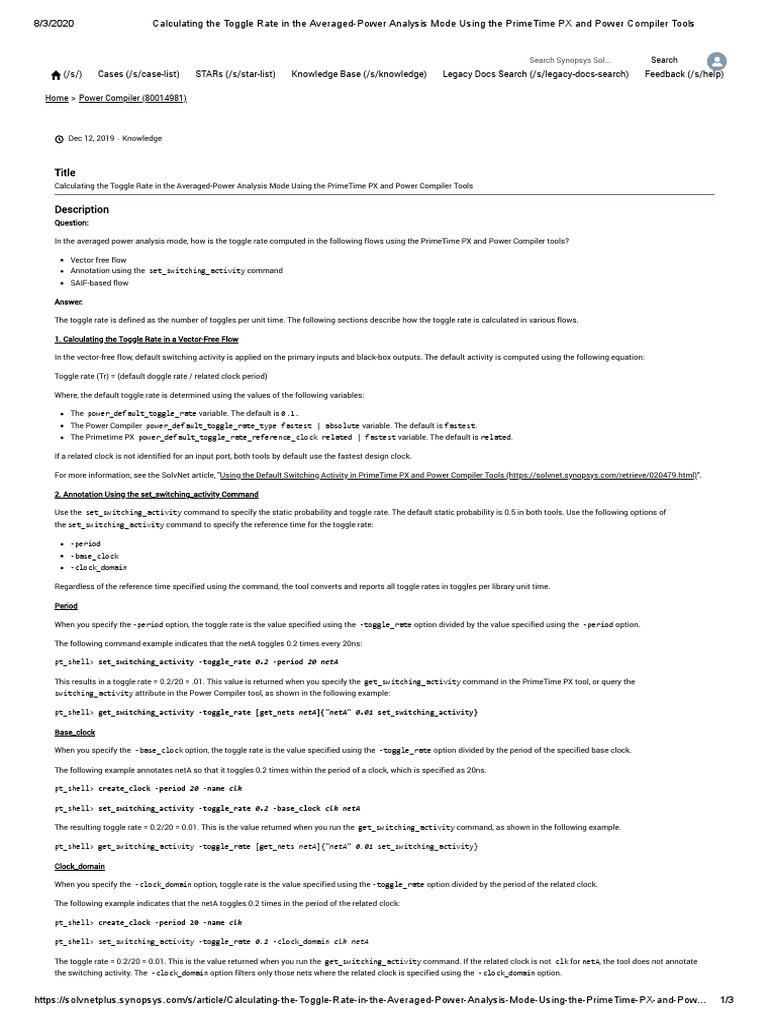 Calculating The Toggle Rate in The Averaged-Power Analysis Mode Using ...