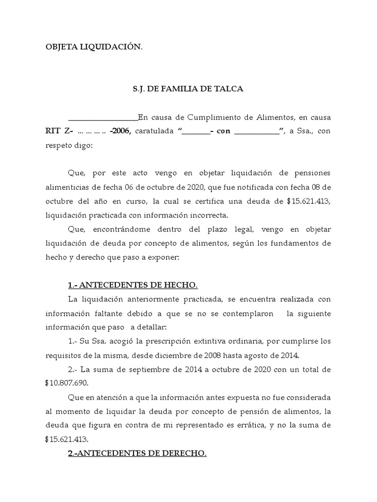 Objeta Liquidacion | PDF