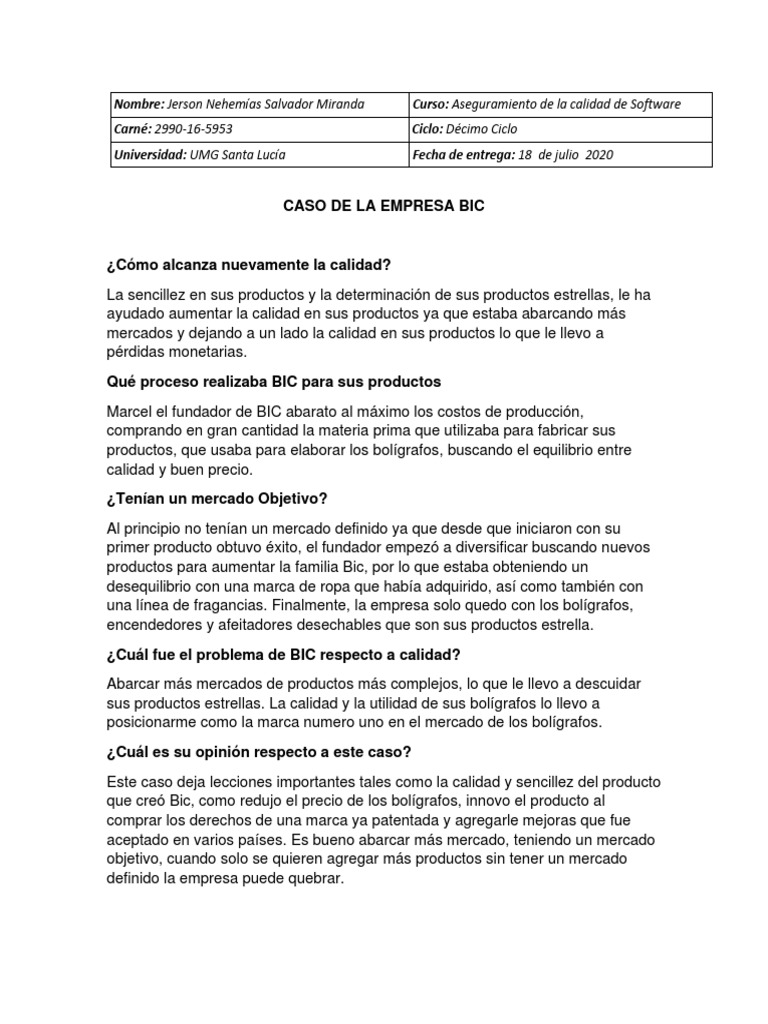 Caso Bic Jerson Salvador | PDF