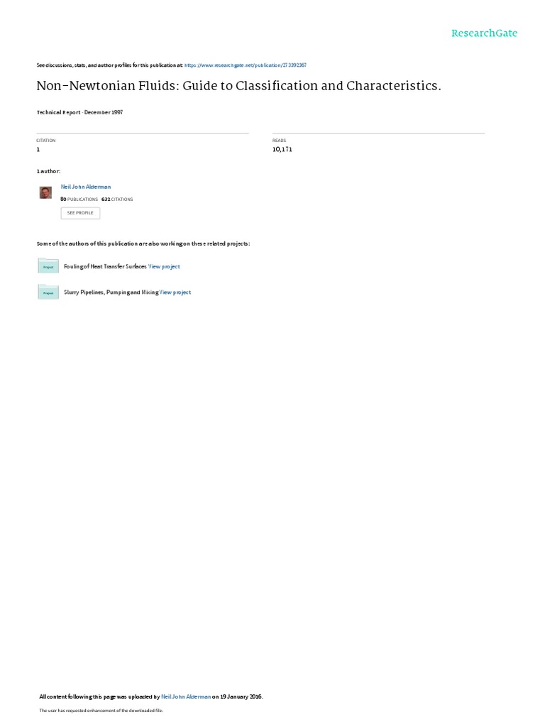 Non-Newtonian Fluids Guide To Classification and Characteristics. | PDF ...