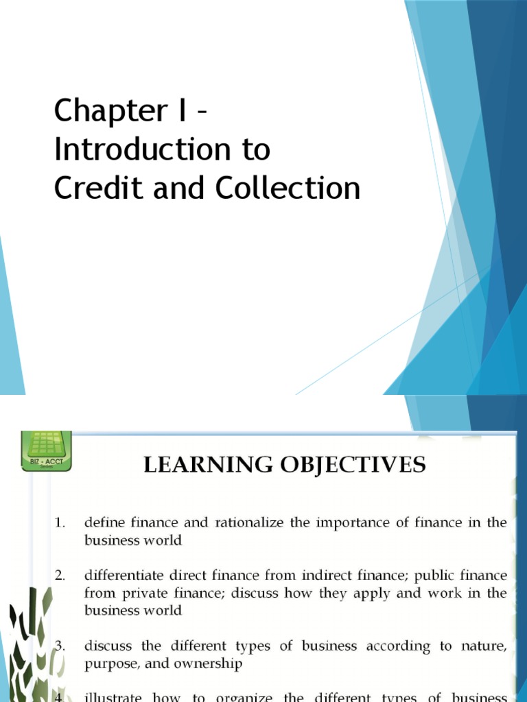Chapter I - Introduction To Credit and Collection | PDF