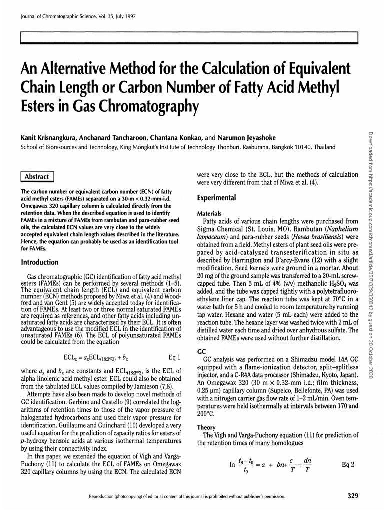 ECN Calculation Paper | PDF | Chromatography | Gas Chromatography