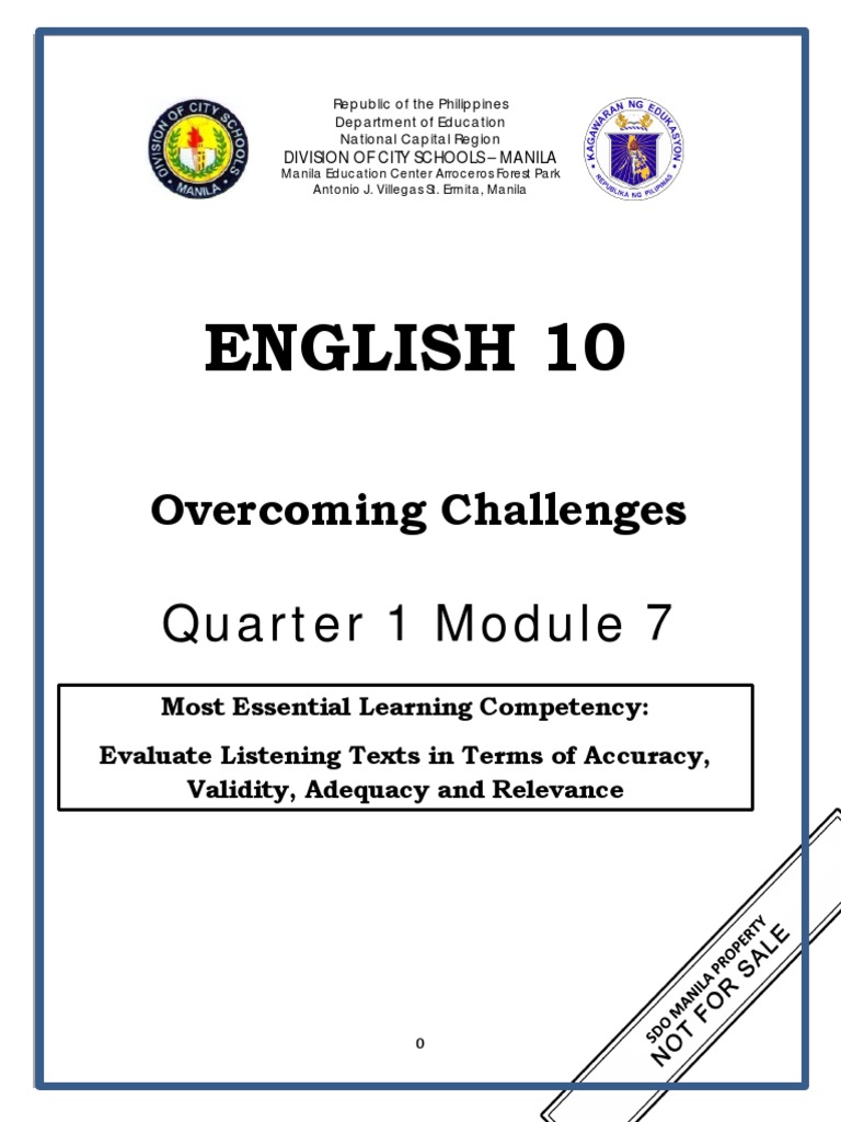 ENGLISH 10 Q1 Mod7 Evaluating Listening Texts | PDF | News | Credibility
