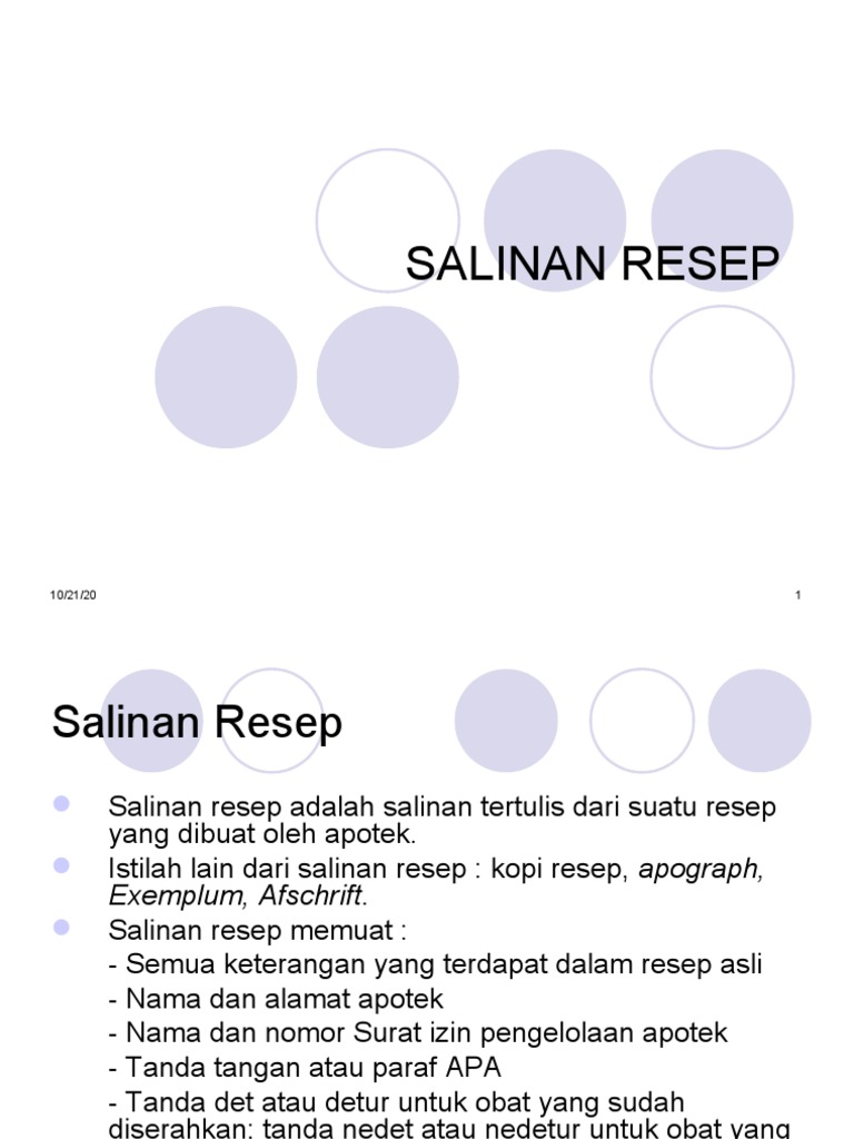 Resep Dan Salinan Resep | PDF