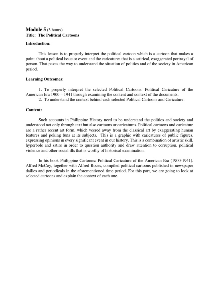 Chapter 2 Module 5 | PDF | Caricature | Philippines