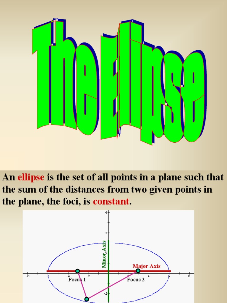 ELLIPSE | Download Free PDF | Cartesian Coordinate System | Ellipse
