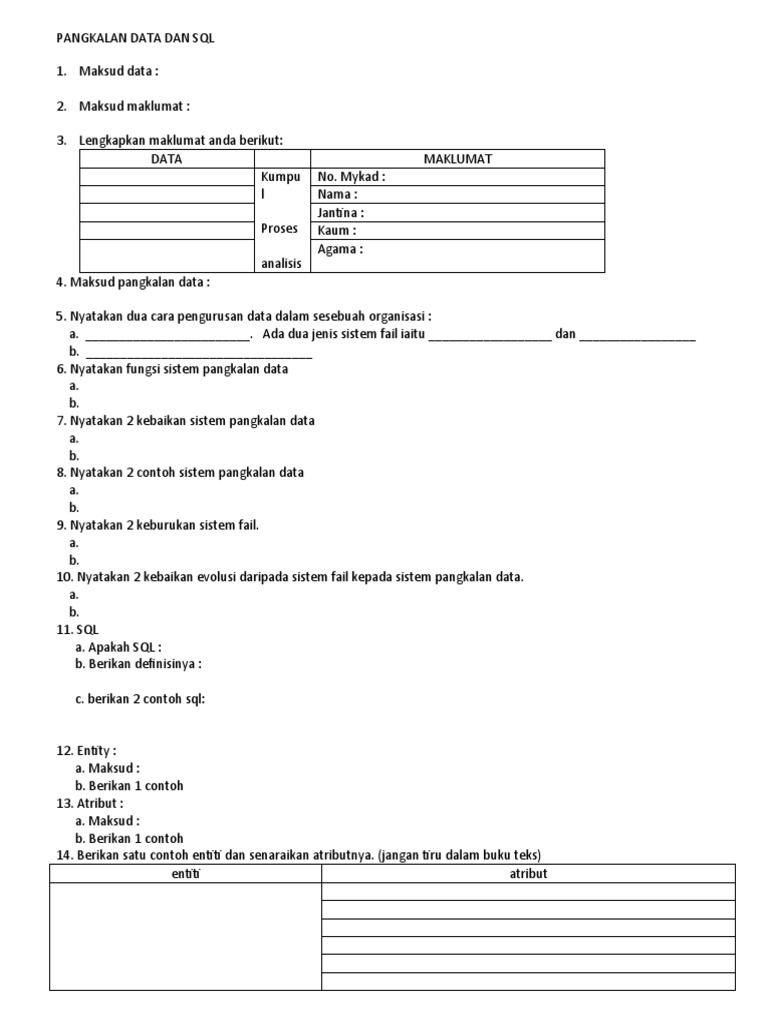 Pangkalan Data Dan SQL | PDF