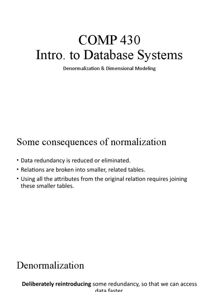 19 Denormalization | PDF | Information Management | Data Management
