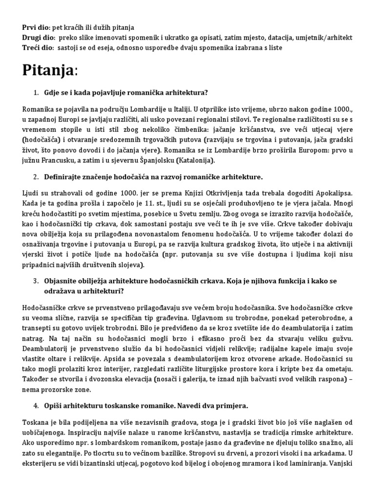 Romanika 1. Kolokvij Skripta | PDF