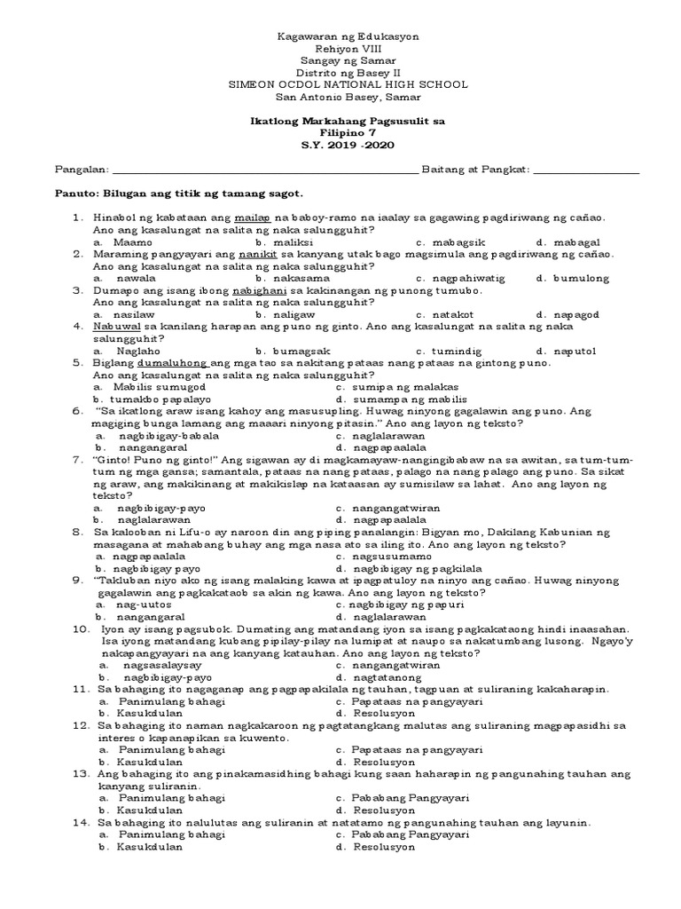 Filipino 7 3rd | PDF