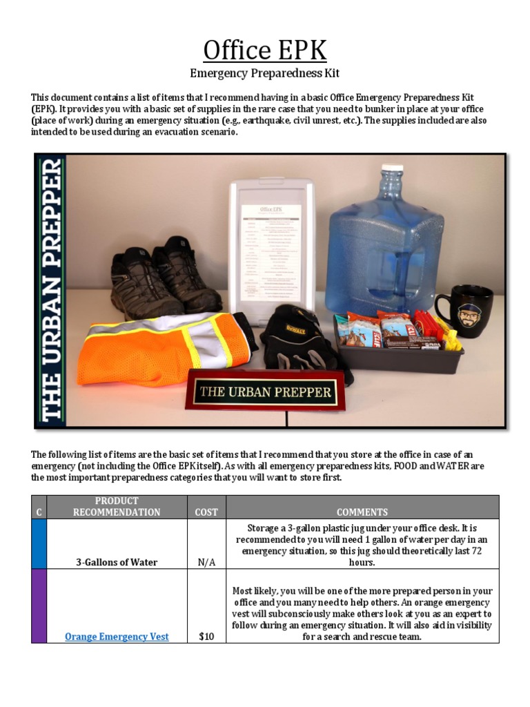 Emergency Preparedness Kit | PDF | Emergency Management | Emergency