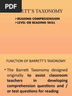 The Barrett Taxonomy of Reading Comprehension | PDF | Reading ...