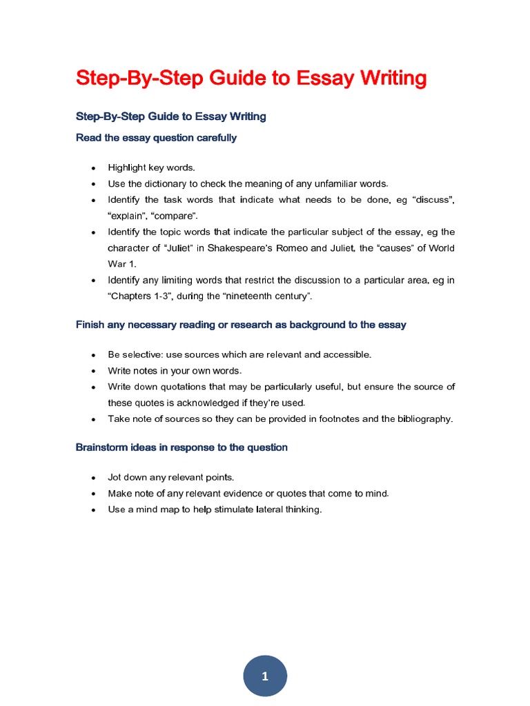 Step-By-Step Guide To Essay Writing | PDF | Essays | Question